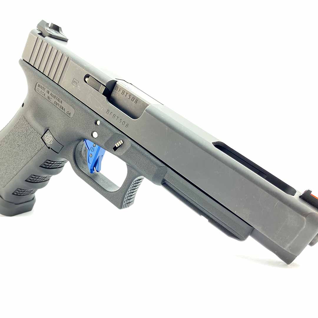 Black with blue safety Glock trigger Archives - Cross Armory